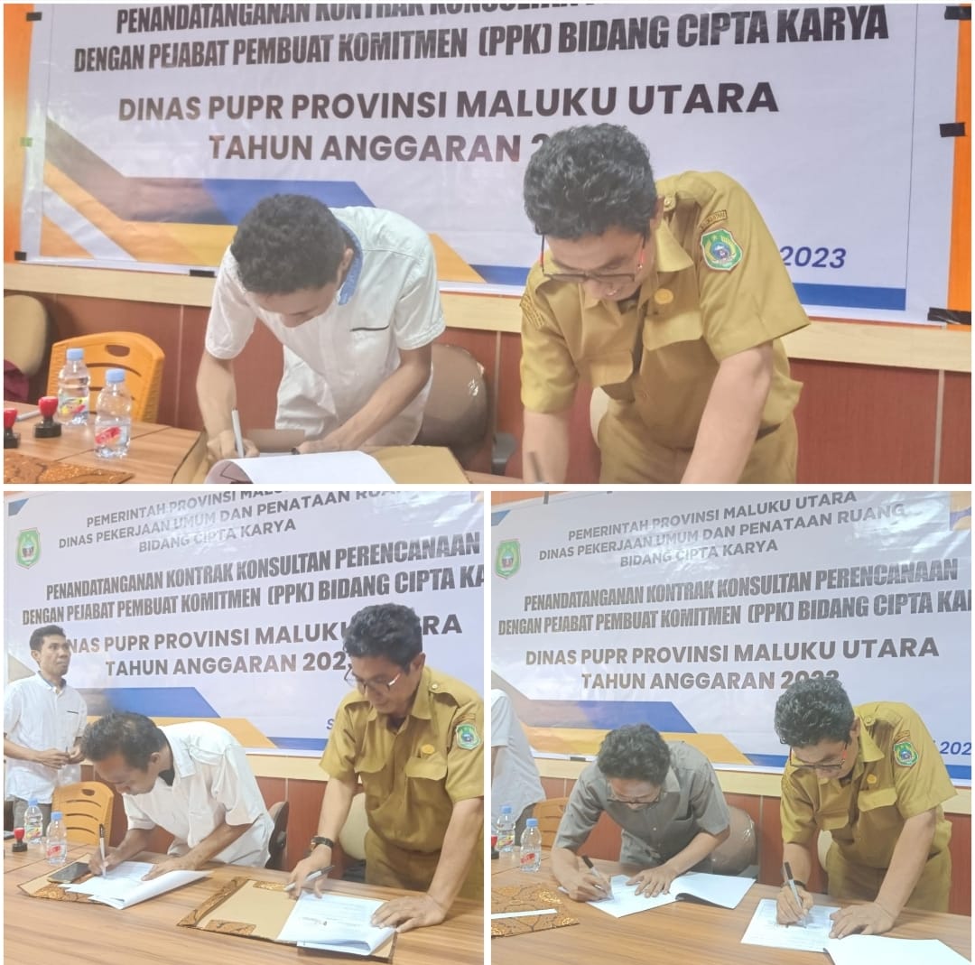 Dinas PUPR Malut Lakukan Penandatanganan Kontrak Konsultan Perencanaan Dengan PPK di Bidang ...